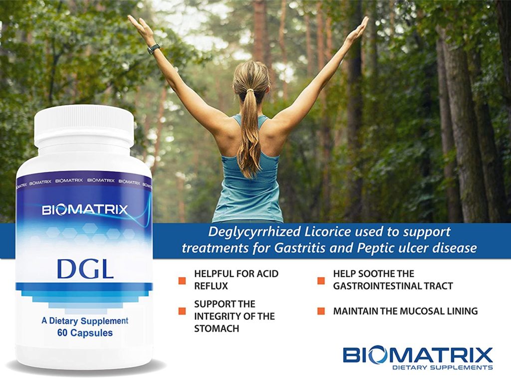 DGL Capsules (60) - By Biomatrix - Highest Quality