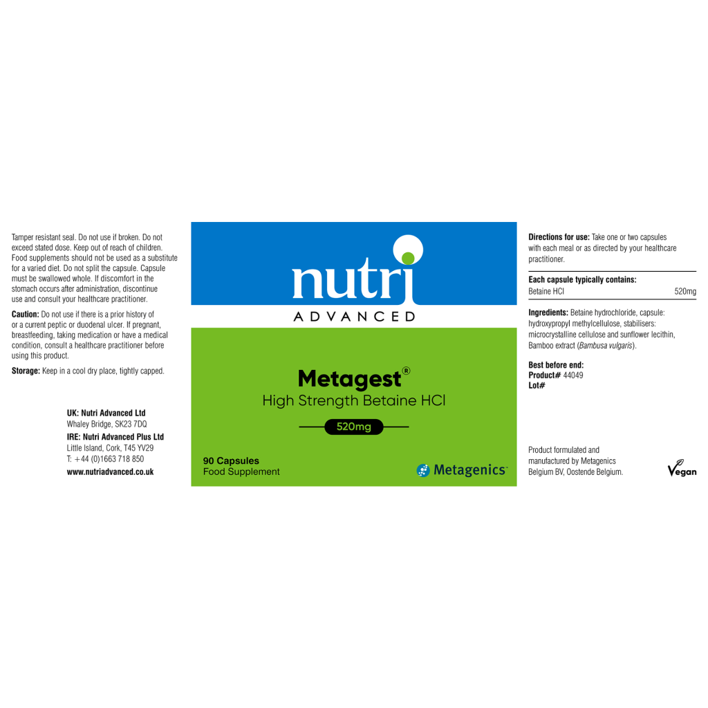 Metagest by Nutri Advanced - 90 Tablets - Highest Quality