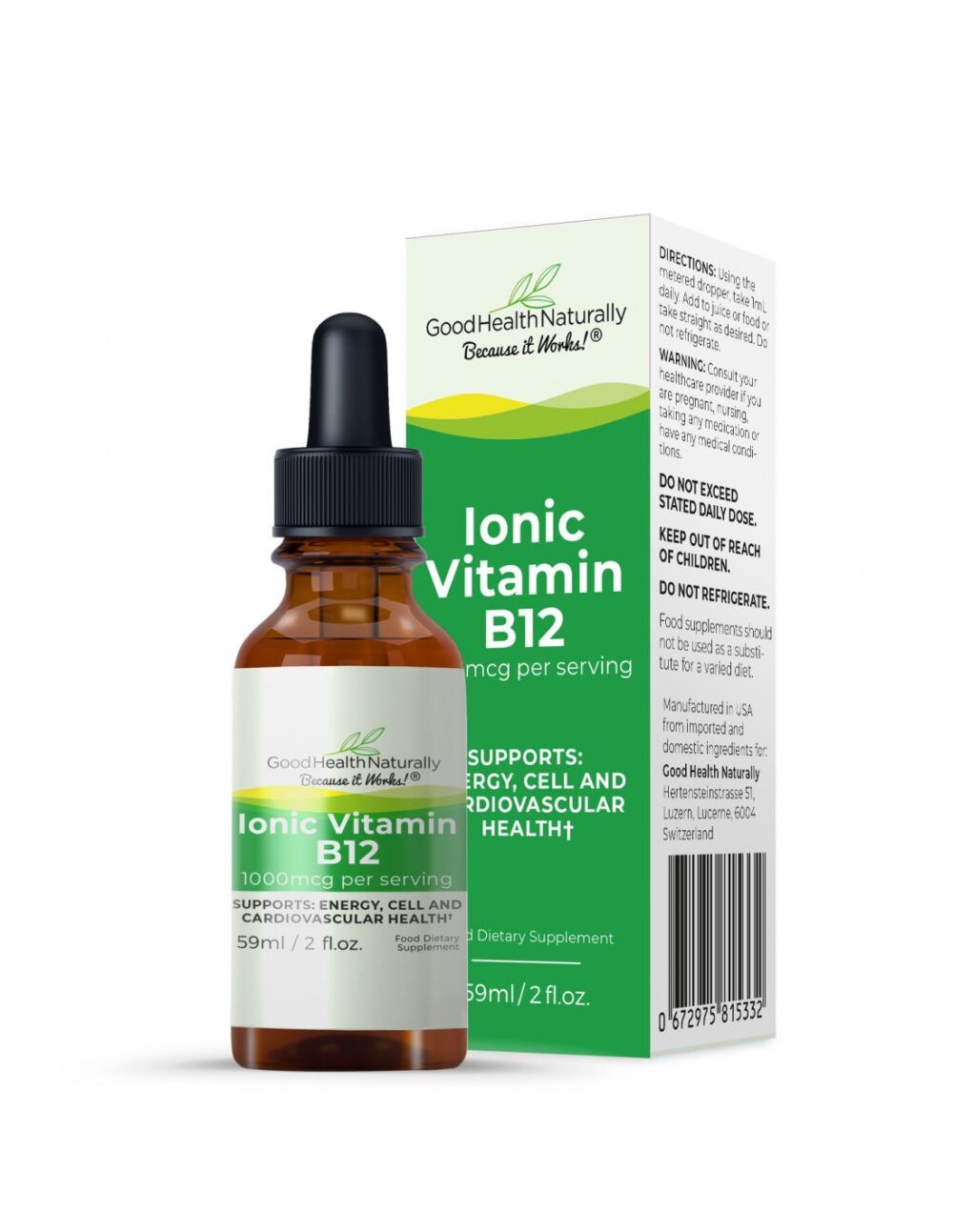 Ionic Vitamin B12 Drops 59ml - Good Health Naturally